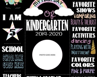Printable First & Last Day of School Sign PDF Bundle, First Day of ...
