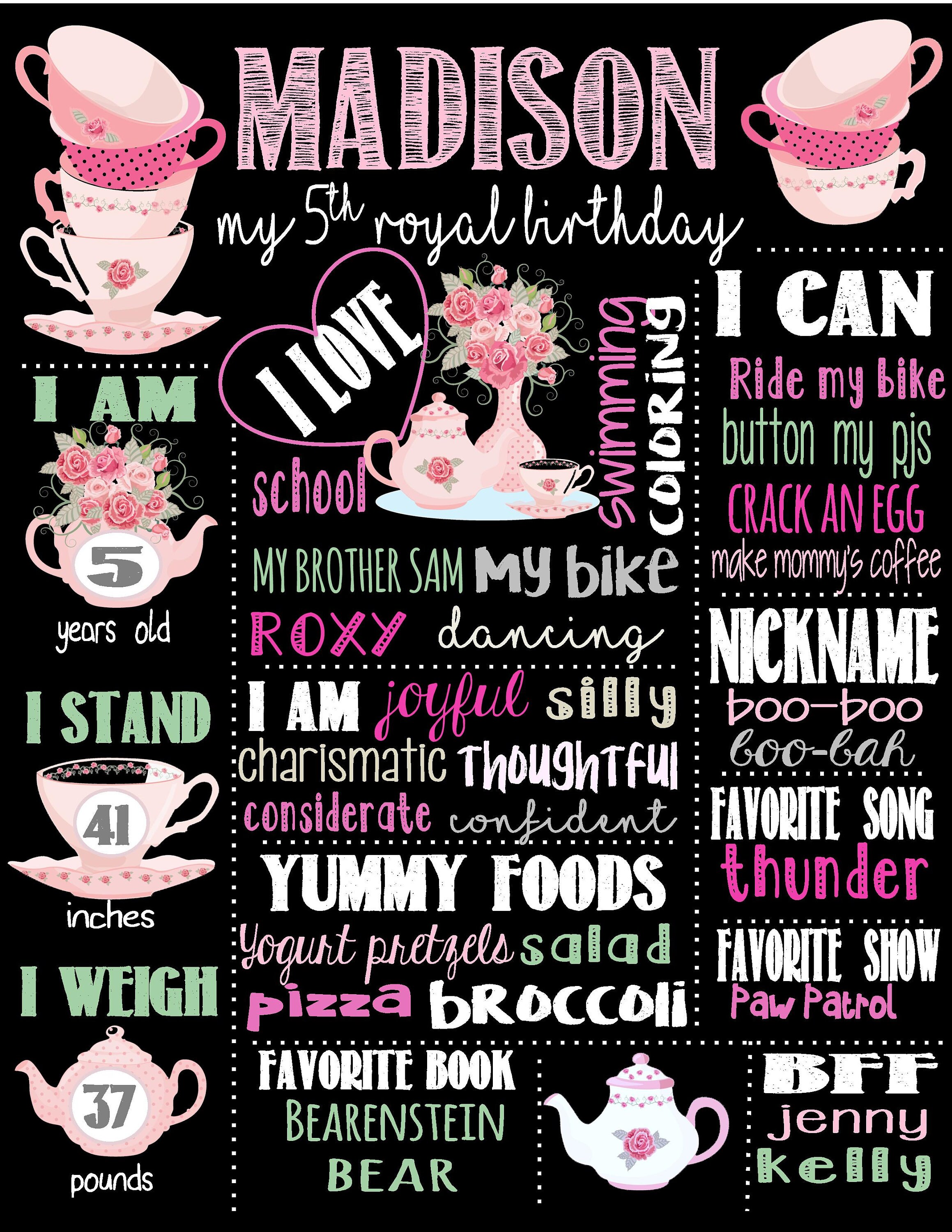 Tea Party/ Royal Tea Party/ High Tea Chalkboard/Poster | Etsy