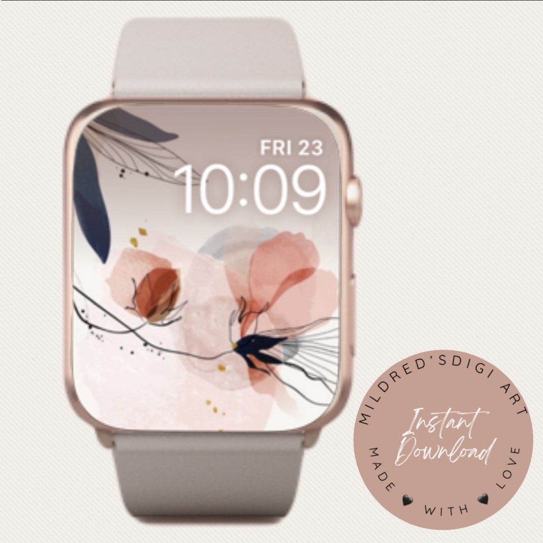 Water Colour Flowers Minimal Apple Watch Wallpaper, Watch Background ...