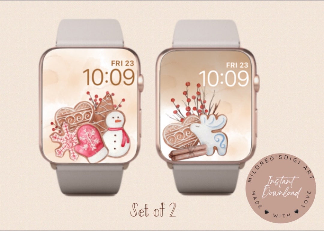 Set of 2 Winter Watch Faces for Apple Watch, Set of 2 Snow Globe Watch ...