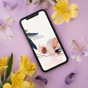 IPhone Screensaver Water Colour Flowers Minimal Apple Wallpaper and ...