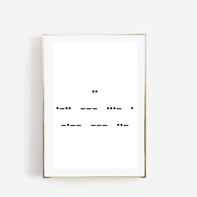 Morse Code I Love You Printable Art Unique Minimalist I Love - Etsy UK
