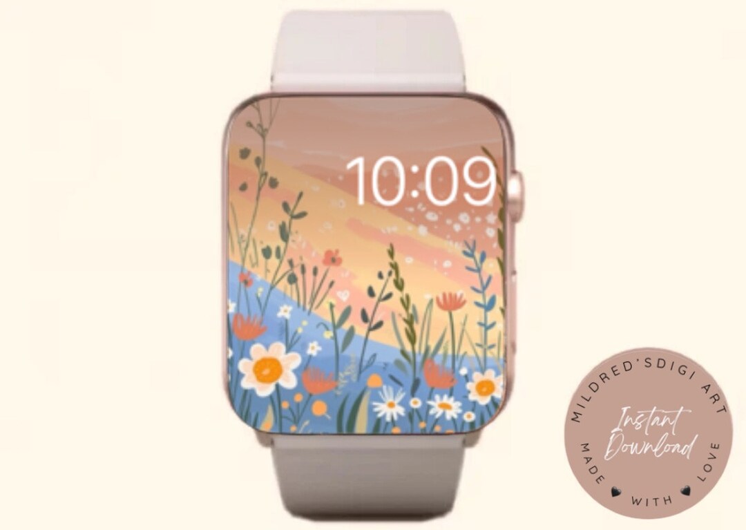 Sunset Flowers Minimal Apple Watch Wallpaper, Watch Background , Apple ...