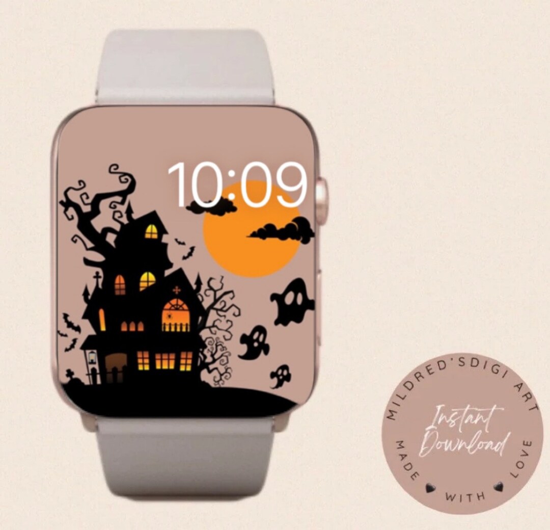 Spooky Haunted House Apple Watch Wallpaper: Ghost & Witch Fall Design ...