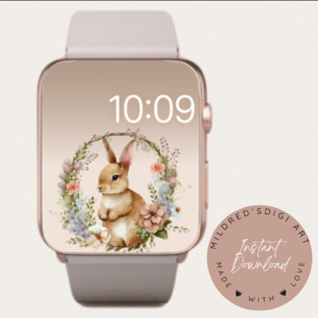 Easter Bunnies Watch Wallpaper, Cute Easter Bunnies Apple Watch ...