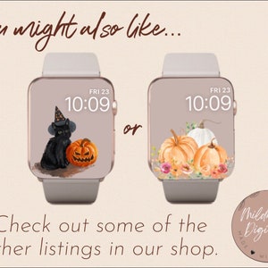 Fall Apple Watch Wallpaper Duo, Pumpkin Smartwatch Background, Digital ...