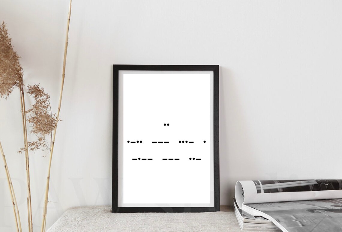 Morse Code I Love You Printable Art Unique Minimalist I Love - Etsy UK