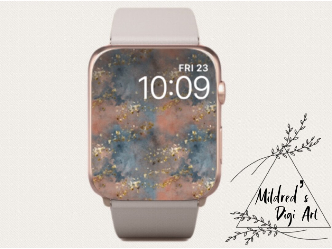 Dusky Glitter Art Apple Watch Face Apple Watch Display Instant Download ...