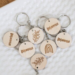 Mama Keychain Modern Mama Wooden Keychain Engraved Keychain for Moms ...
