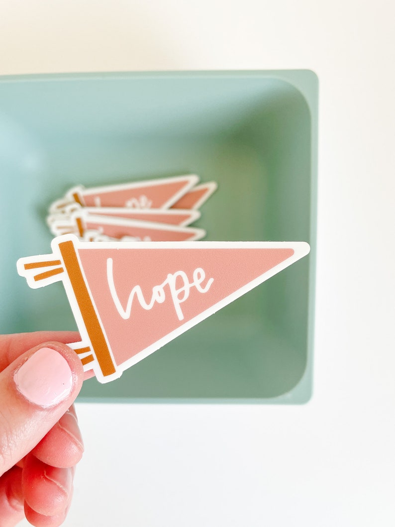 Hope Banner Sticker Hope Pennant Sticker Blush and Rust - Etsy