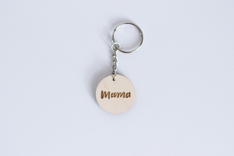 Mama Keychain Modern Mama Wooden Keychain Engraved | Etsy