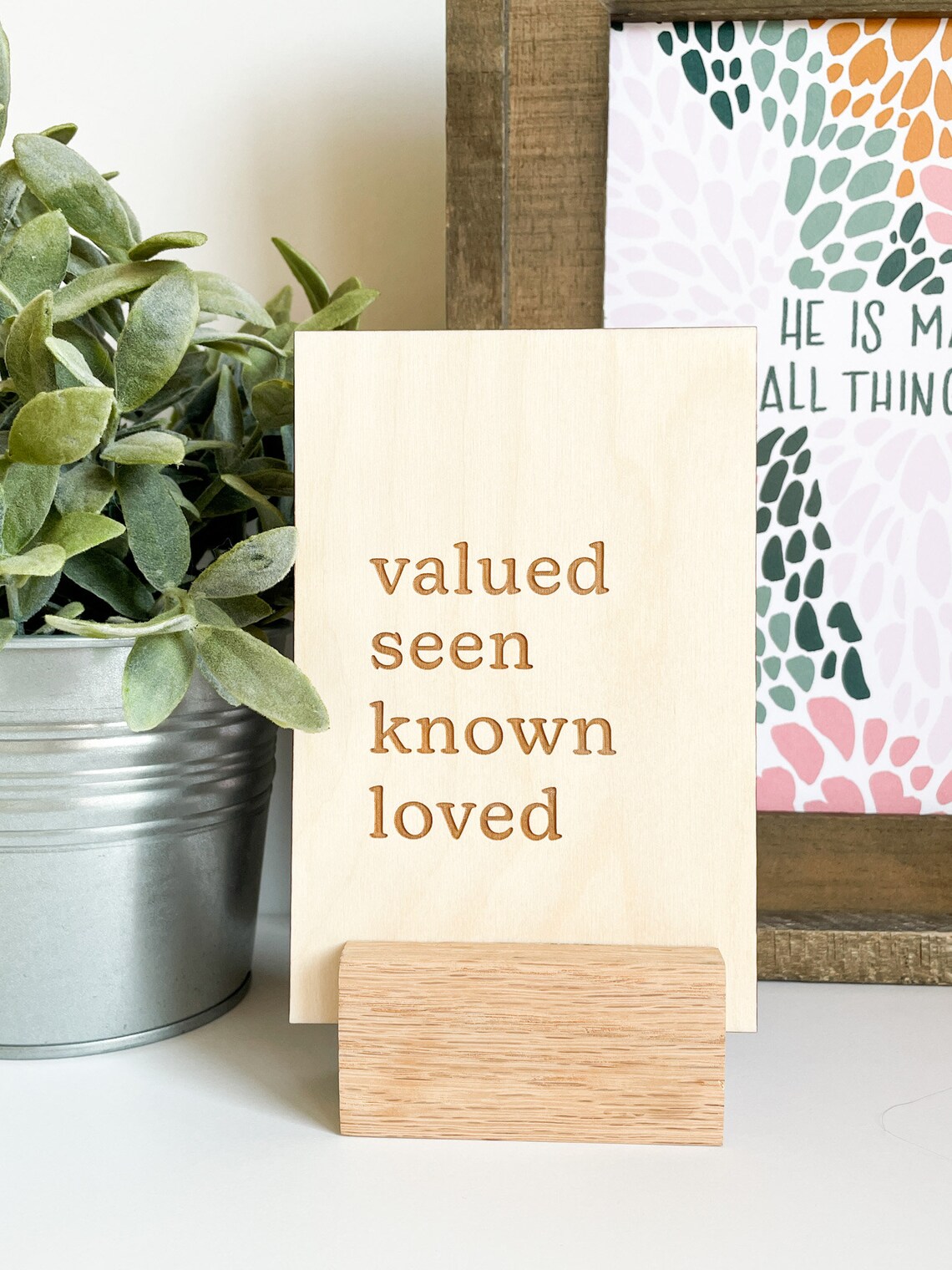 Valued Seen Known Loved Artwork Encouraging Artwork Wooden | Etsy