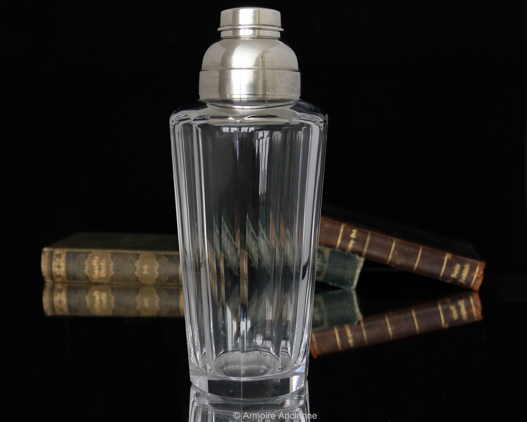 Cut CRYSTAL COCKTAIL SHAKER With Silver-plated Mounting - Etsy