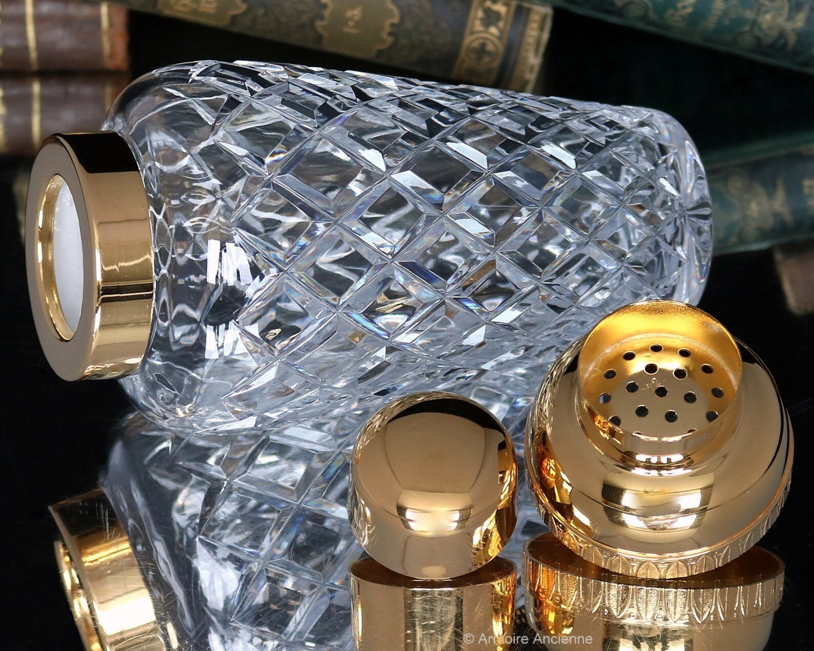 Crystal COCKTAIL SHAKER With 24K Gold-plated Mounting and Cut - Etsy