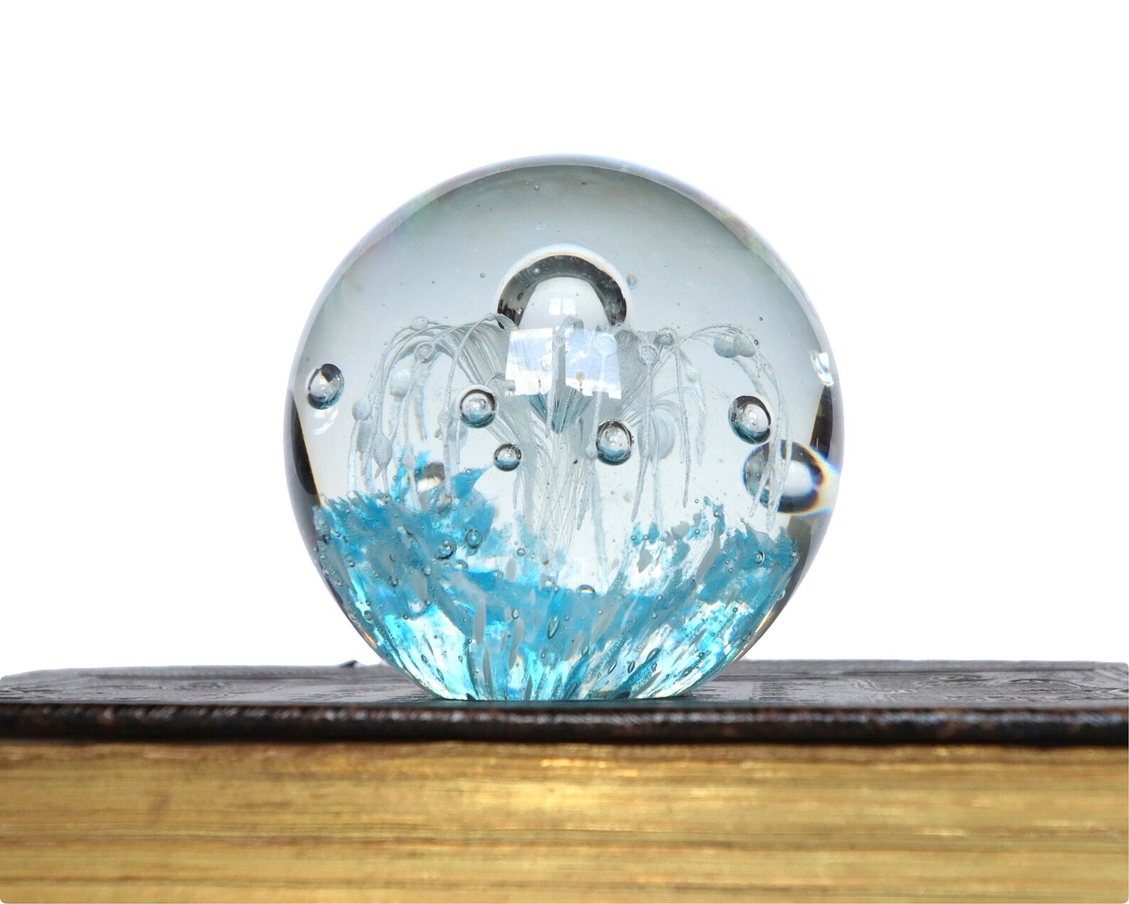 Small Glass Ball PAPERWEIGHT With Controlled Bubble Inclusions - Etsy