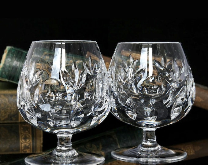 2x Crystal COGNAC GLASSES - Brandy Bourbon Balloon Snifters - Etsy