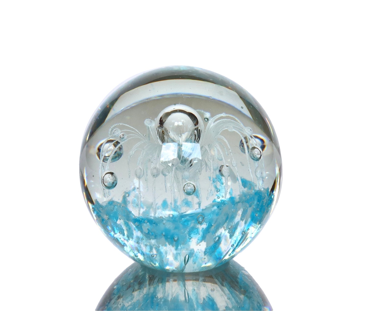 Small Glass Ball PAPERWEIGHT With Controlled Bubble Inclusions - Etsy