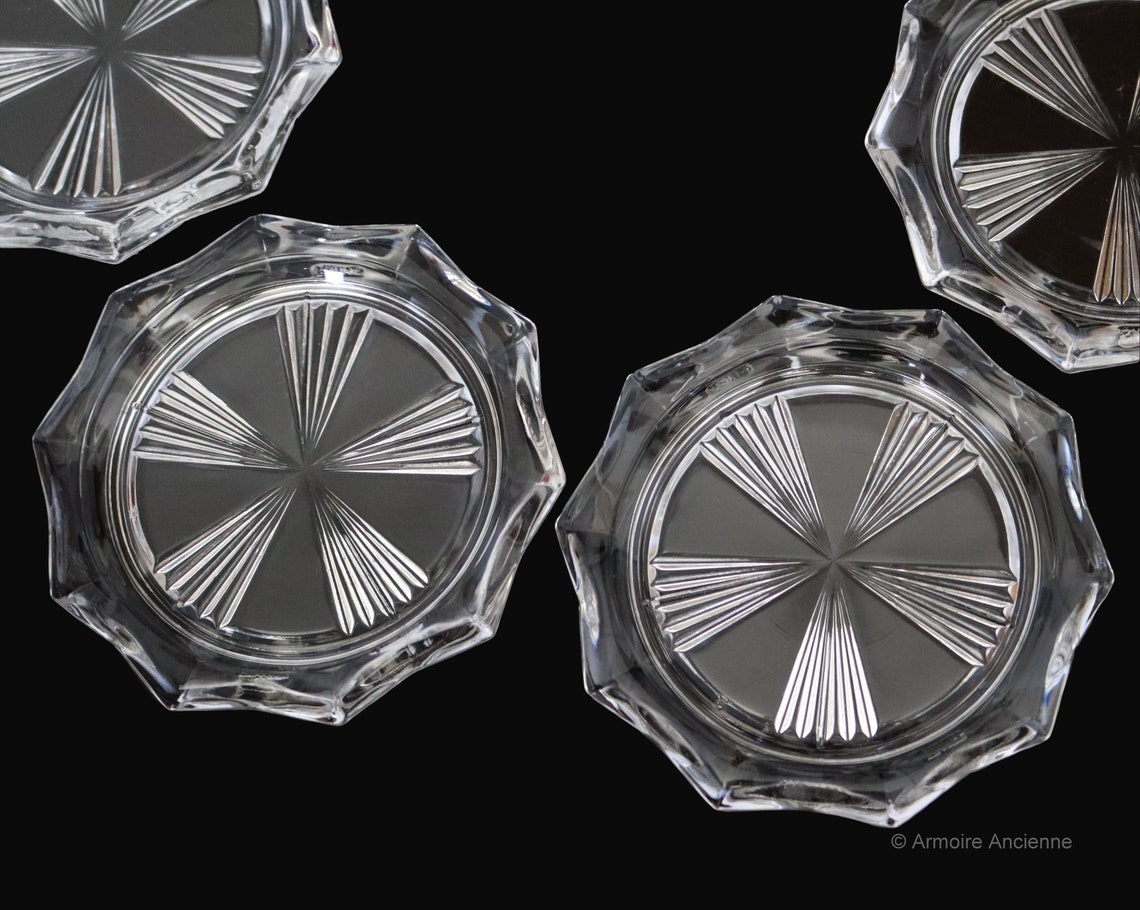6x CRYSTAL COASTERS, France - Etsy