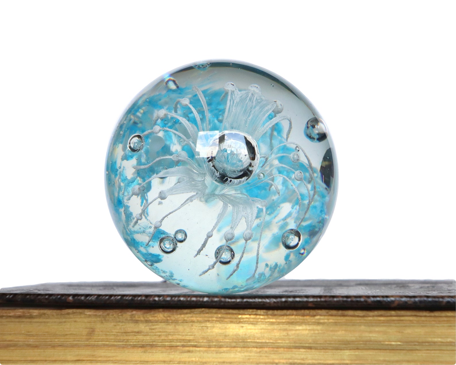 Small Glass Ball PAPERWEIGHT With Controlled Bubble Inclusions - Etsy