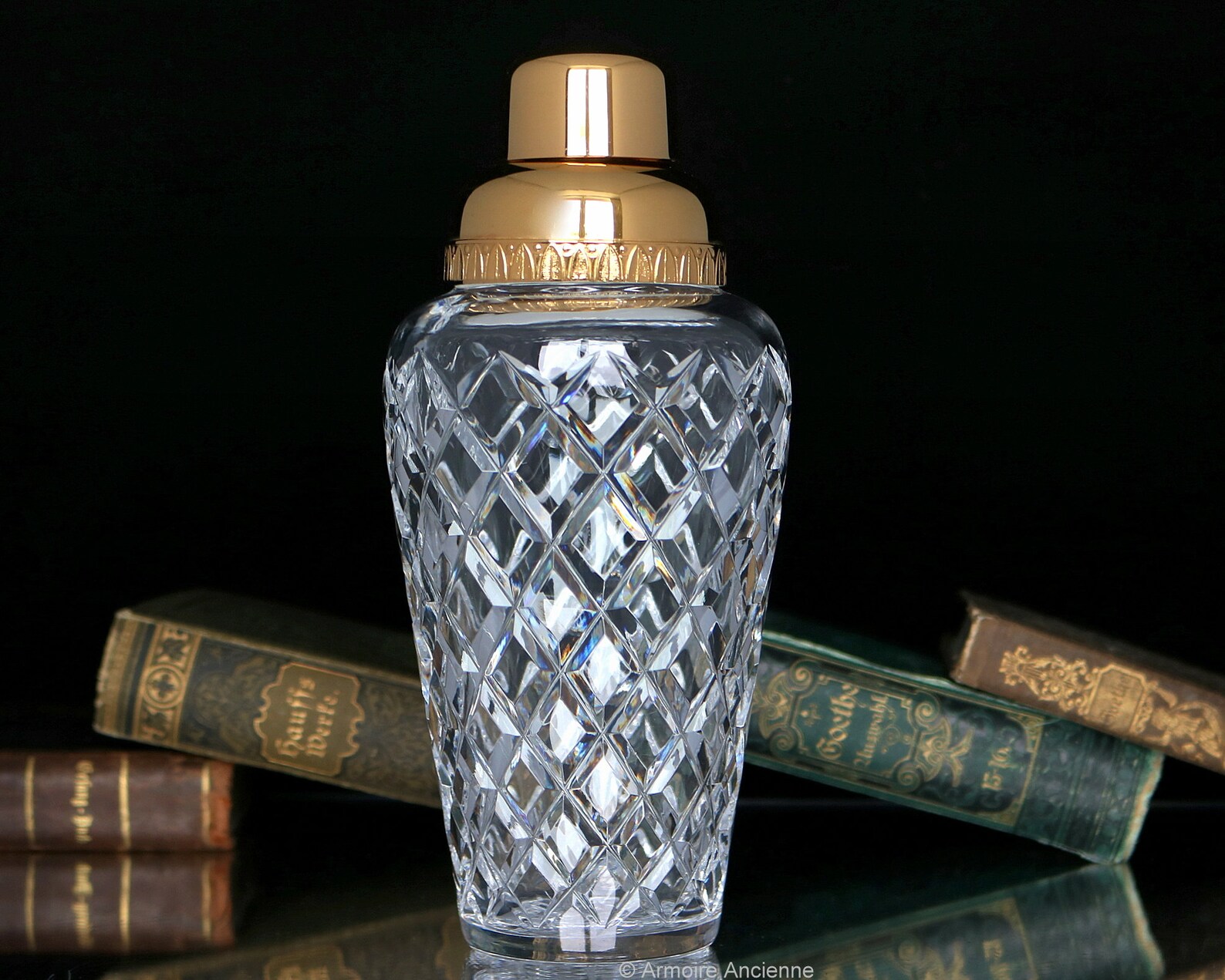 Crystal COCKTAIL SHAKER With 24K Gold-plated Mounting and Cut - Etsy