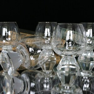 5x Small Crystal COGNAC Glasses Brandy Balloon Snifters - Etsy
