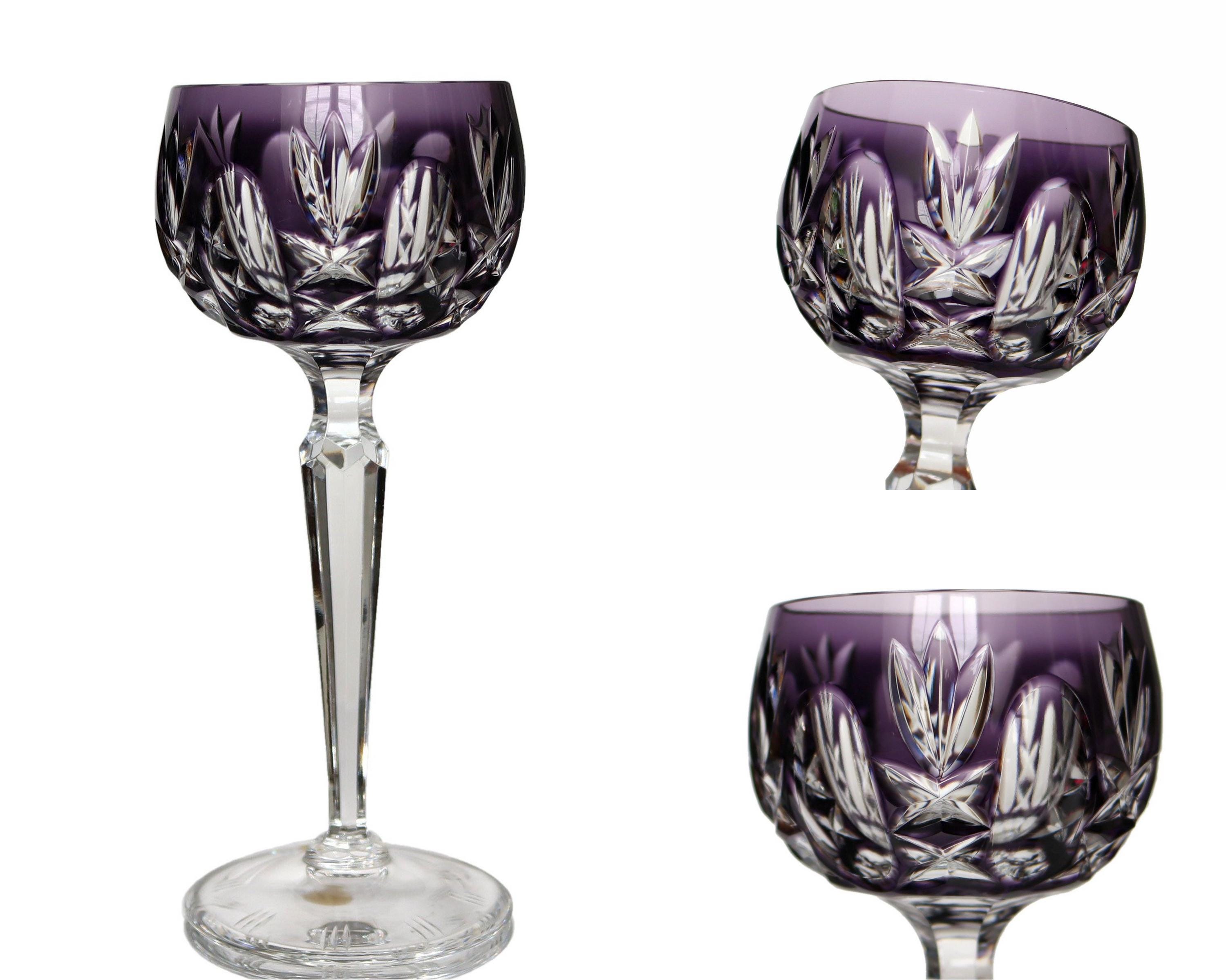 Coloured Crystal Wine Glasses - PEIL | Set of 6 - Etsy
