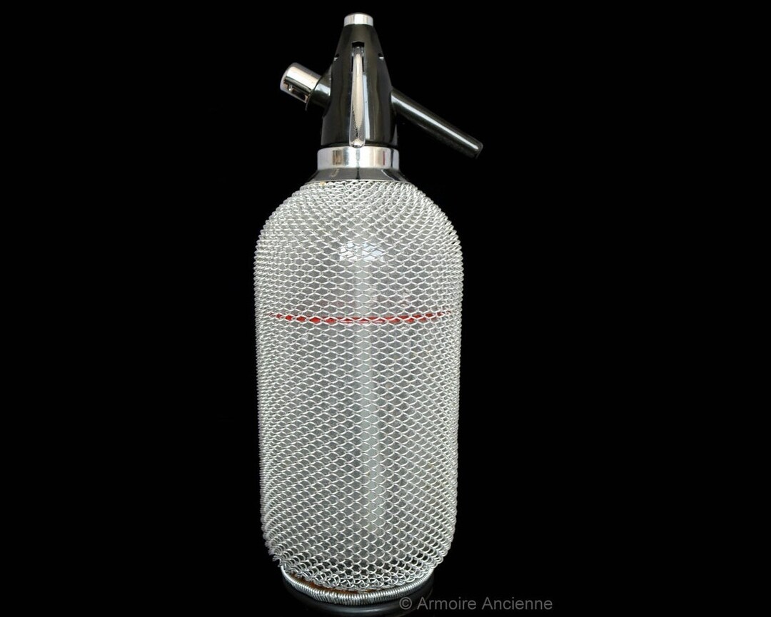 Large Glass SODA SIPHON Seltzer Bottle With Wire Mesh - Etsy