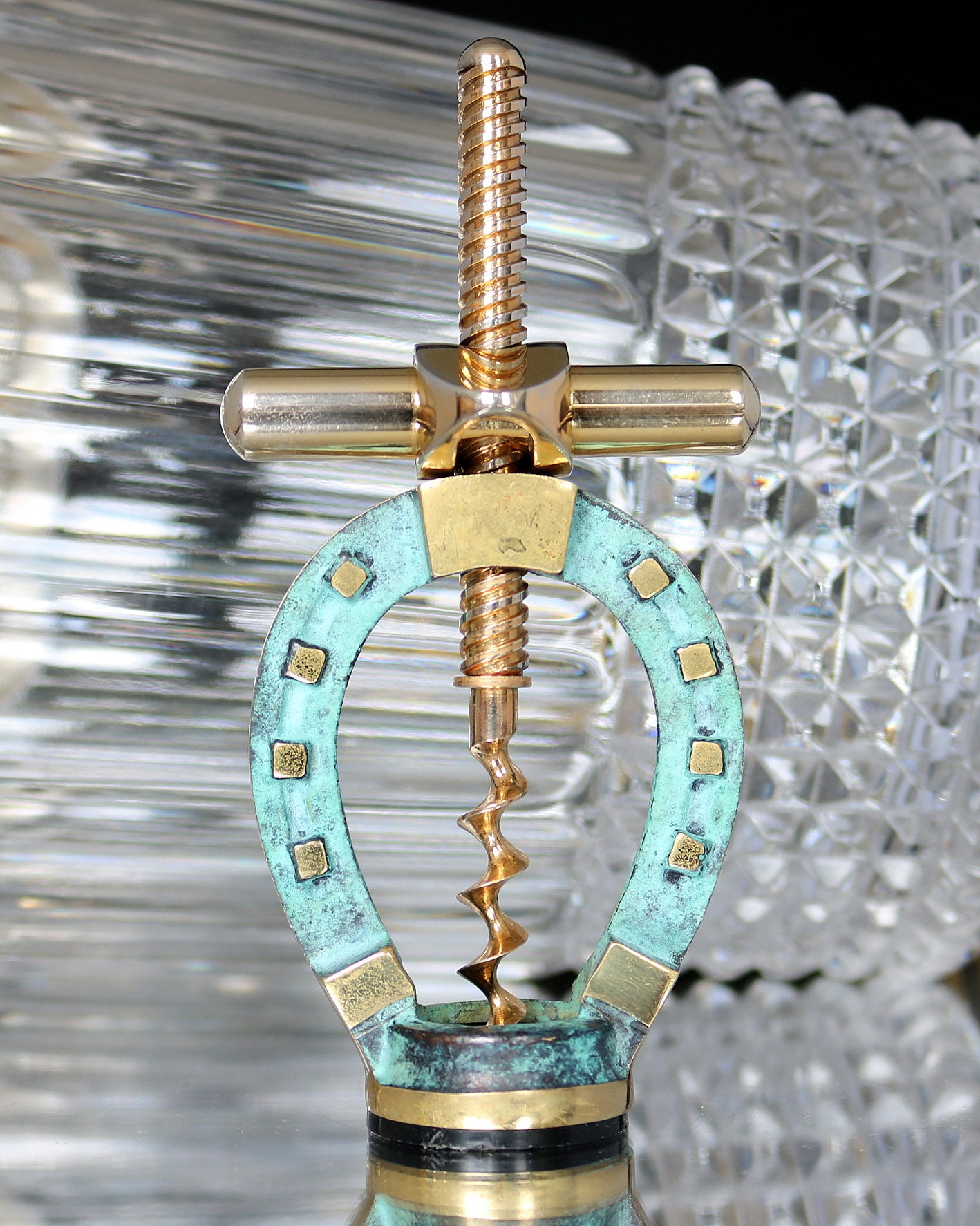 Brass Screw-Pull WINE OPENER in Horseshoe Design Gold-Plated | Etsy