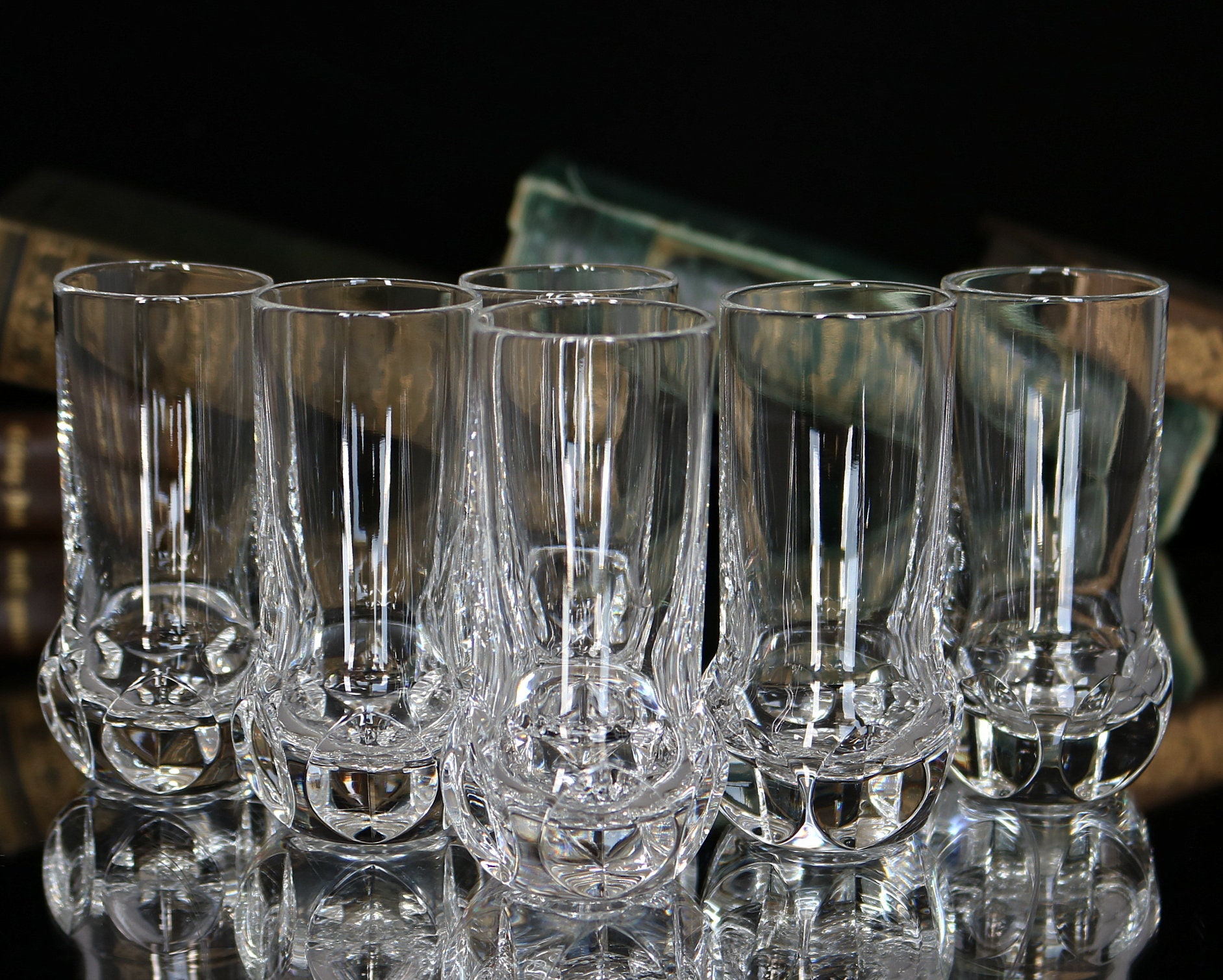6x Tall Crystal Shot Glasses Tequila Glasses Cut Decor Etsy