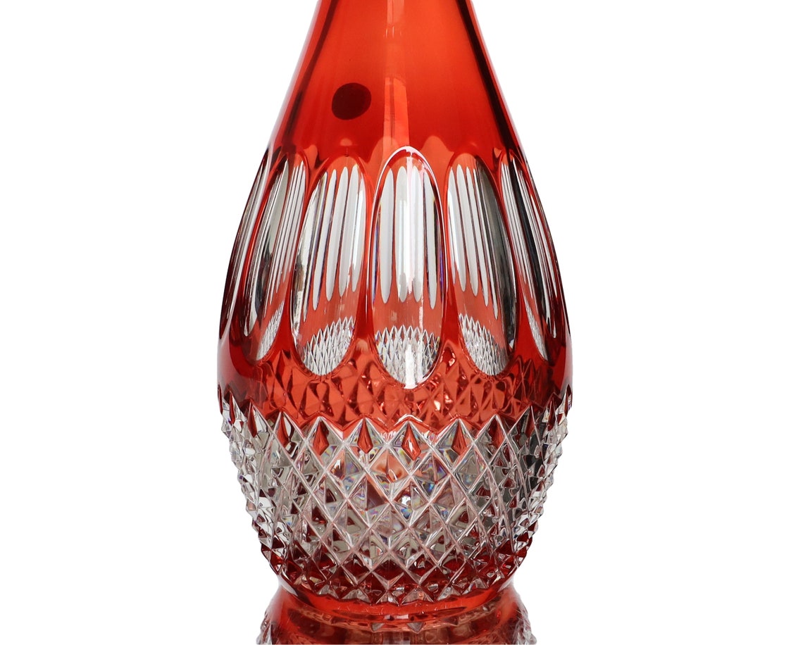 SPODE CRYSTAL DECANTER With Ruby Overlay - Etsy