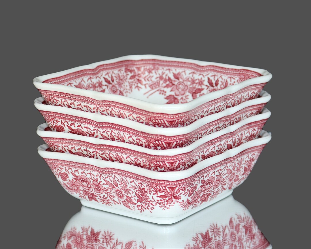 1x Small Square Bowl - VILLEROY & BOCH Fasan in Red (15x15 Cm) - Etsy