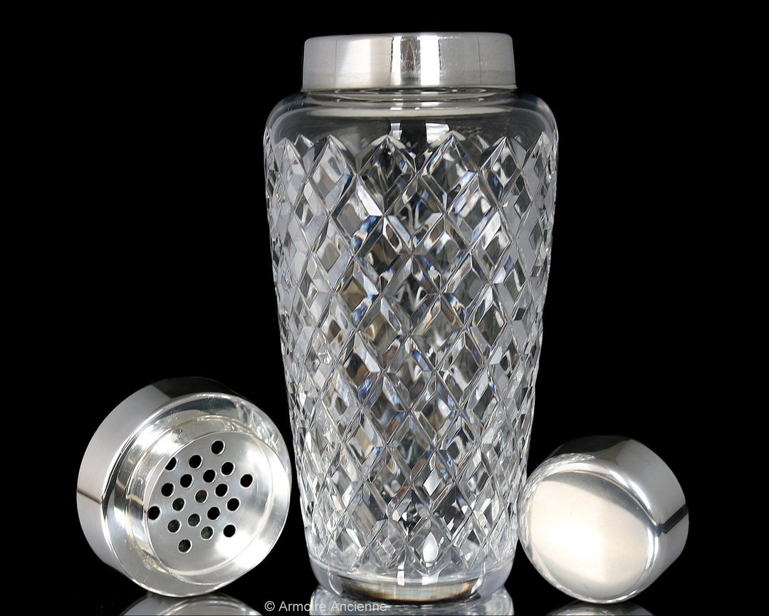 Crystal COCKTAIL SHAKER, Cut Decor, Silver-plated Mounting - Etsy