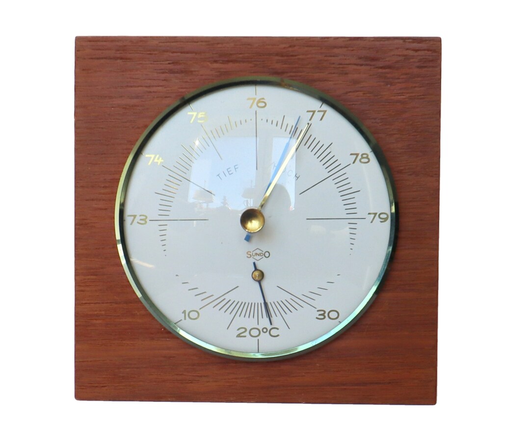 SUNDO Barometer, Wood & Brass - Maritime Atmospheric Pressure Measuring ...
