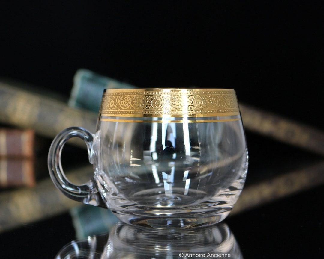 Rare Crystal PUNCH GLASSES With Gold Rim - THERESIENTHAL - Etsy