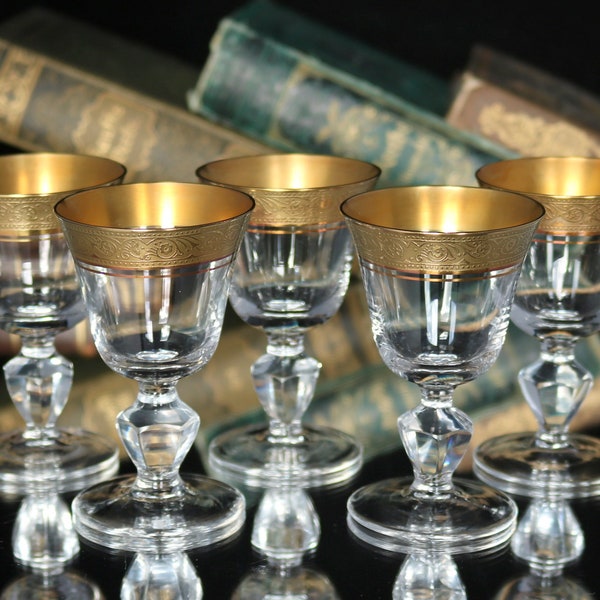 Gold Rim Drinking Glasses - Etsy