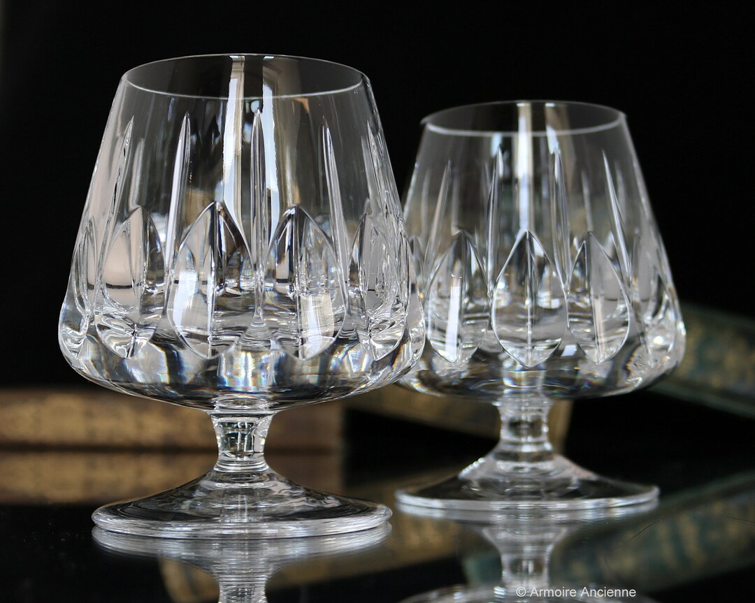 2x Crystal COGNAC Glasses Brandy Balloon Snifters - Etsy