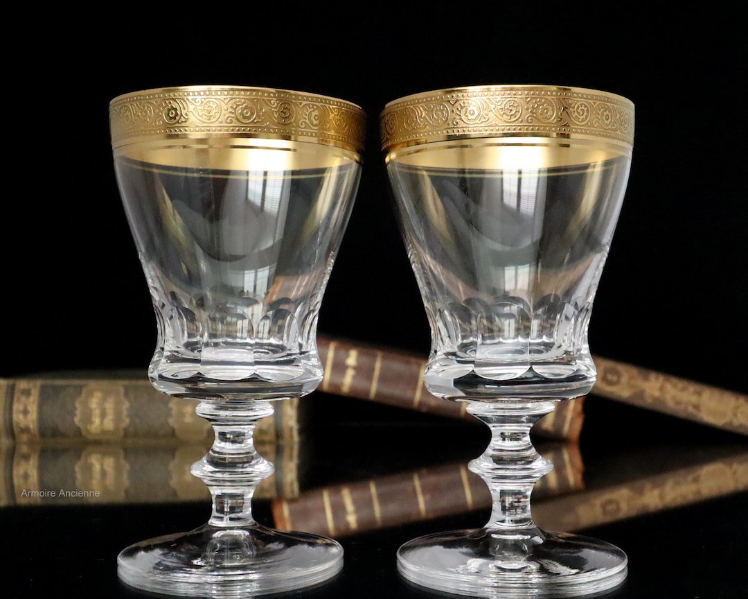 Kristall Weingläser mit 24K Goldrand - THERESIENTHAL | 2er-Set - Etsy.de