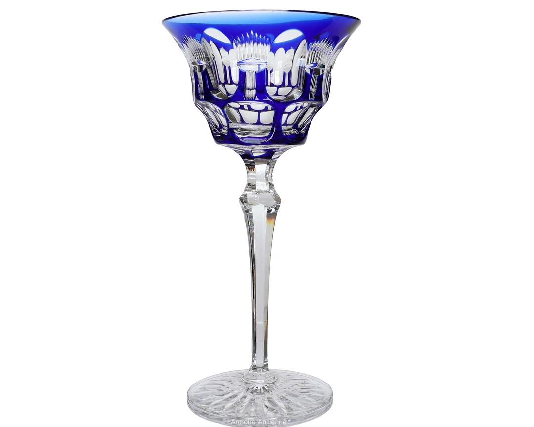 1x Blue Crystal Wine Glass - KNITTEL - Etsy