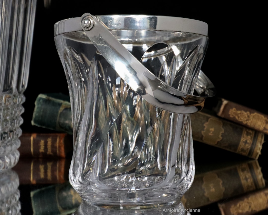 Crystal Ice Bucket With 925 Sterling Silver Mounting - WEEBER ...