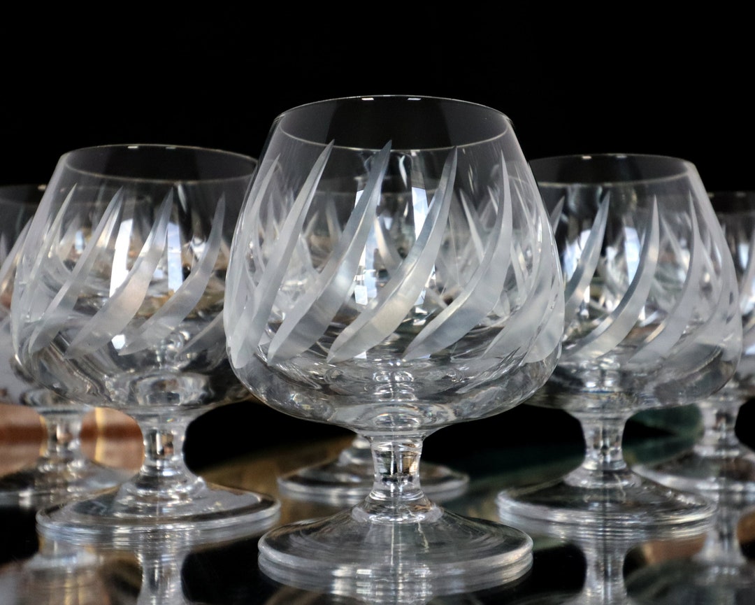 Small COGNAC Glasses, Cut Crystal - Brandy Snifters | Set of 2 - Etsy