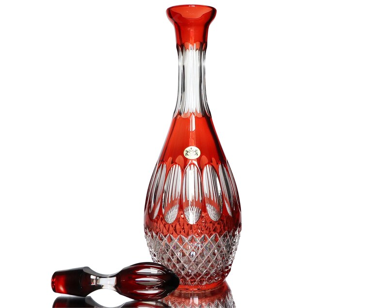 SPODE - CRYSTAL DECANTER With Ruby Overlay - Etsy