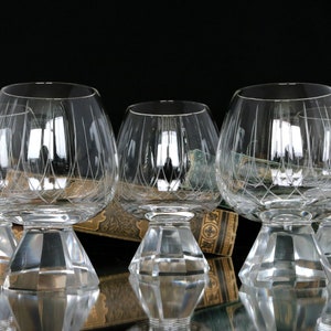 5x Small Crystal COGNAC Glasses Brandy Balloon Snifters - Etsy