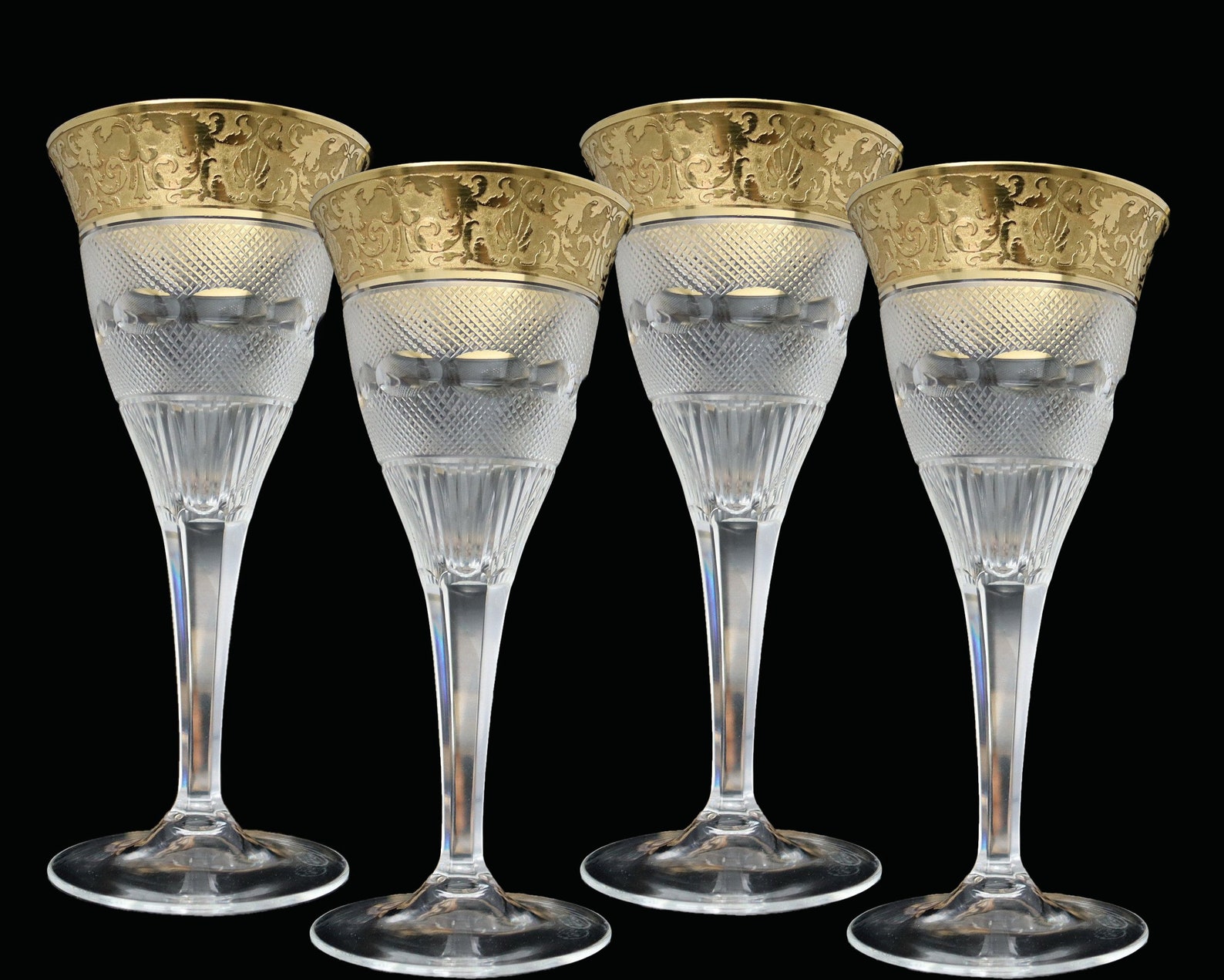 Moser Splendid Crystal Wine Glasses With 24k Gold Rim | Set of 2 - Etsy