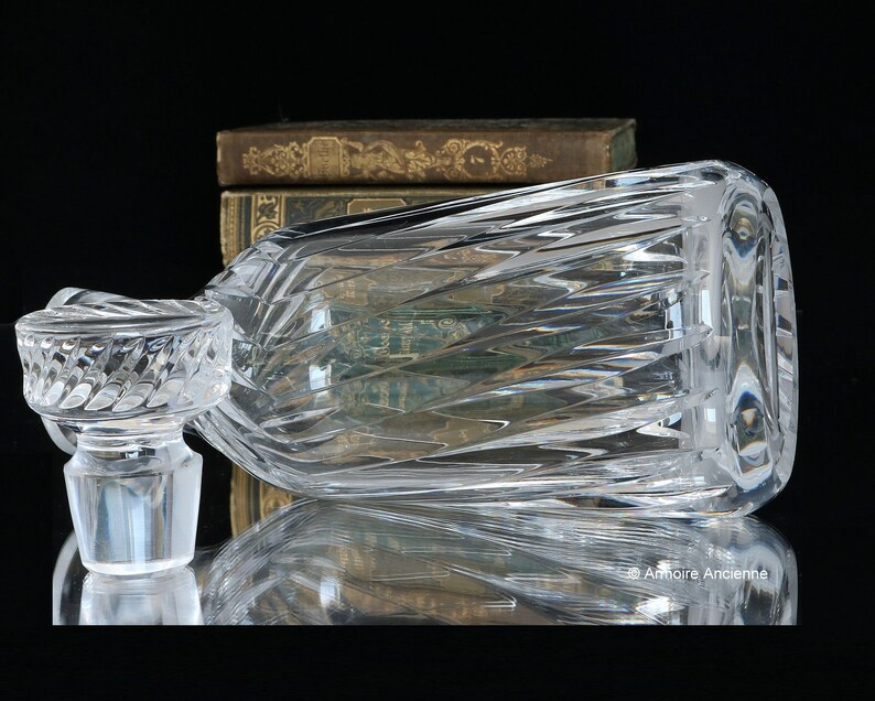 Small Cut Crystal Decanter, Bottle Shape - Etsy