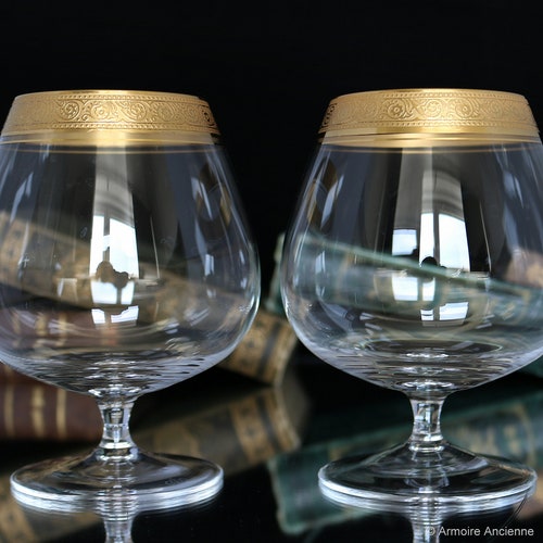 2x Crystal COGNAC GLASSES Brandy Bourbon Balloon Snifters - Etsy