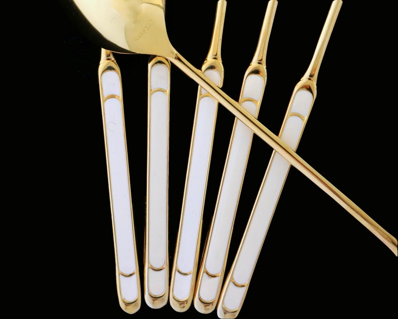 6x Long COCKTAIL SPOONS, 24K Gold-plated - HANSEAT - Etsy