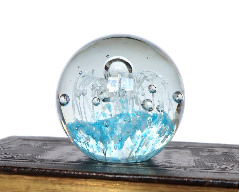Small Glass Ball PAPERWEIGHT With Controlled Bubble Inclusions - Etsy
