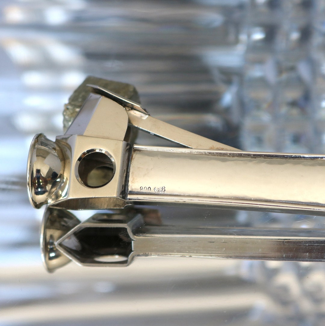 HERMANN BAUER Cigar Cutter, 800 Sterling Silver Decor, Hammered Finish, V-cut, 1940s - Etsy
