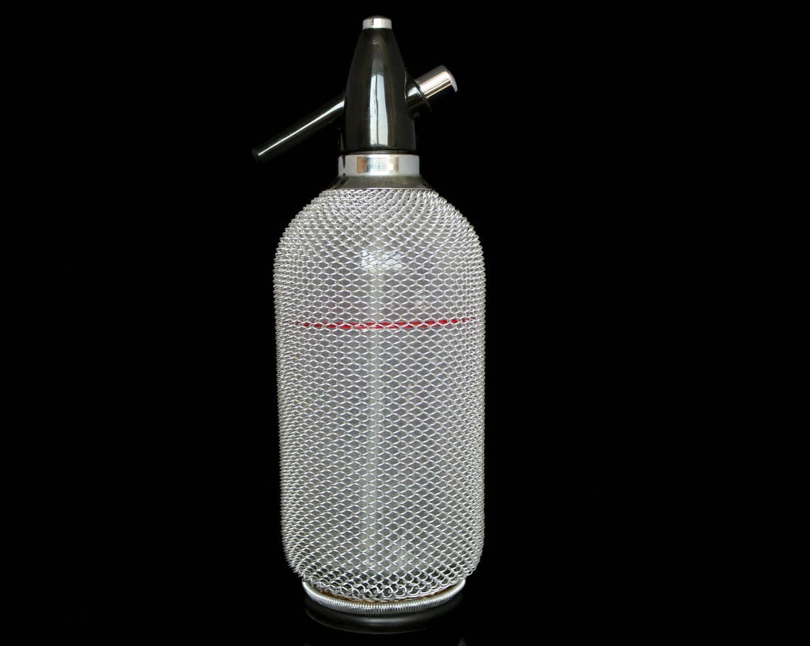 Large Glass SODA SIPHON Seltzer Bottle With Wire Mesh - Etsy