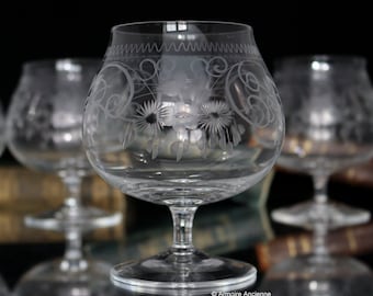 2x Crystal COGNAC Glasses Brandy Balloon Snifters - Etsy